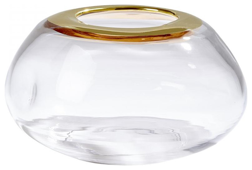 Organic Formed Large Gold Rim Vase - Contemporary - Vases - by Lighting ...