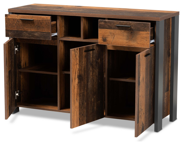 Garrison Rustic Industrial 2-Door Sideboard Buffet - Rustic - Buffets ...