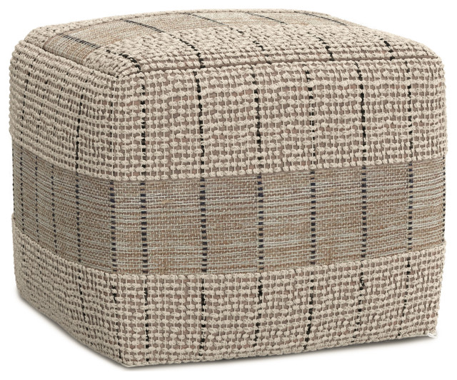 Elmer Square Woven Pouf - Transitional - Floor Pillows And Poufs - by Simpli Home Ltd. | Houzz