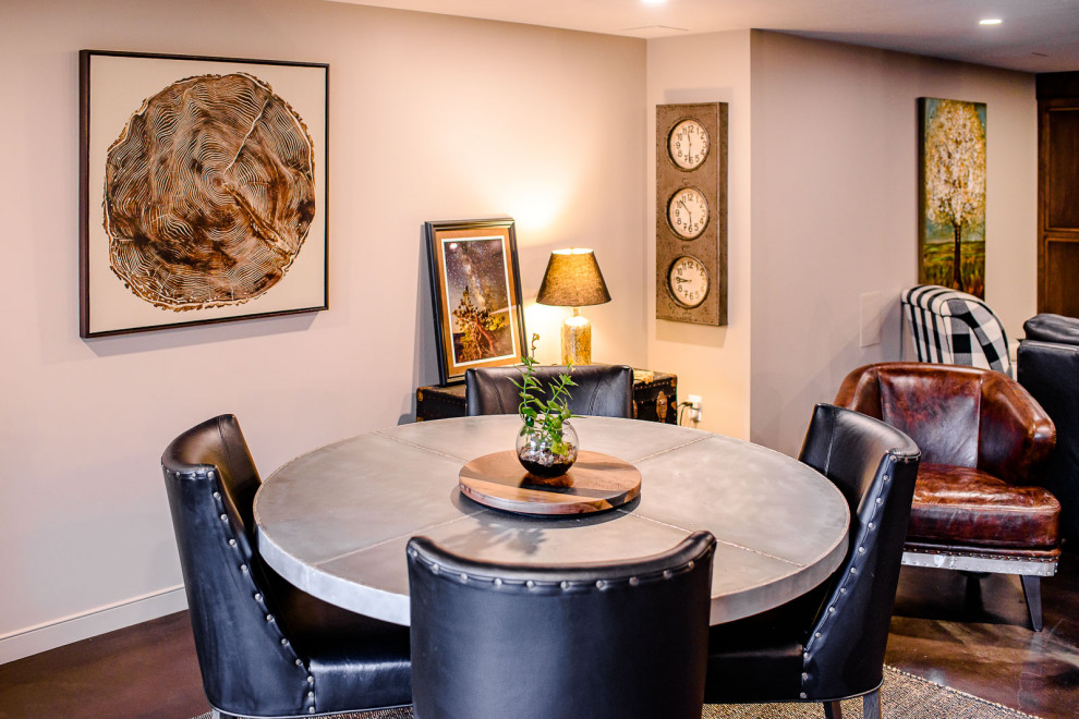 Modern Rustic Luxury Finished Basement in Richfield, Ohio - Midcentury ...