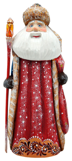 Twinkle-Yuletide Red Santa Wood Carved - Traditional - Holiday Accents ...