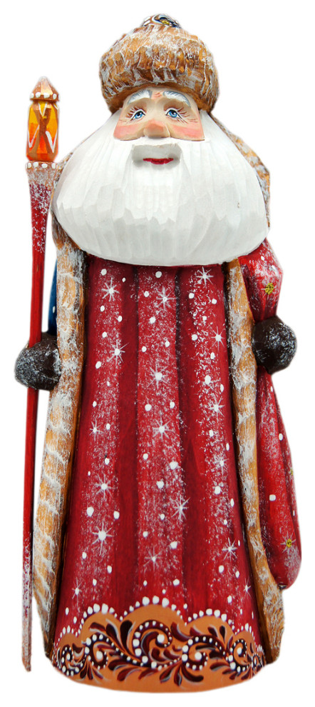 Twinkle-Yuletide Red Santa Wood Carved - Traditional - Holiday Accents ...