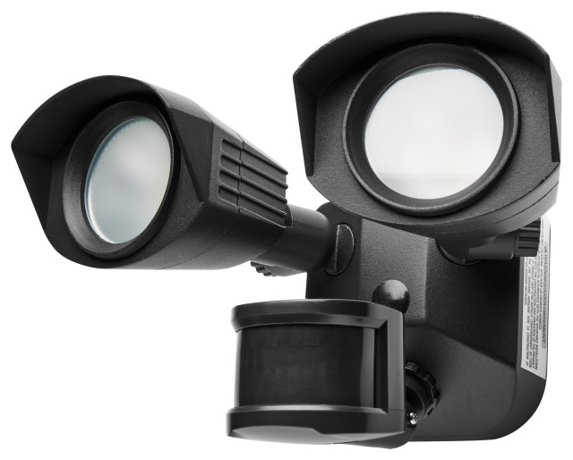 LED Security Light - Dual Head - Black Finish - 3000K - with Motion ...