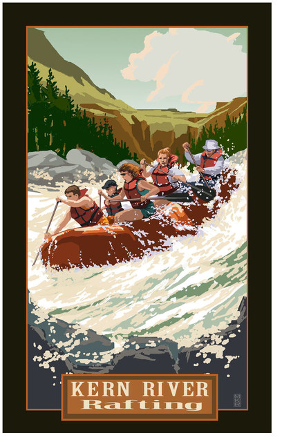Mike Rangner Kern River Rafting Art Print, 30"x45" - Contemporary ...