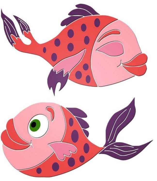 Fun Fish Pair Ceramic Swimming Pool Mosaic, 9"x8" - Beach Style ...