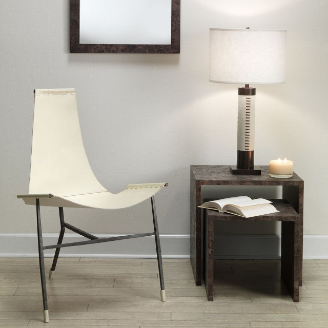 Contemporary White Hair on Hide Table Lamp 32 in Oil Rubbed Bronze ...