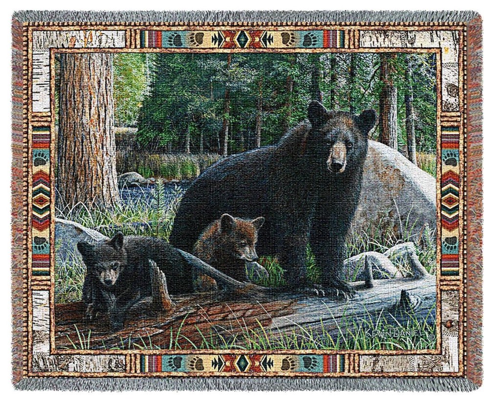 New Discoveries Bear Tapestry Throw - Rustic - Tapestries - by Wildlife ...