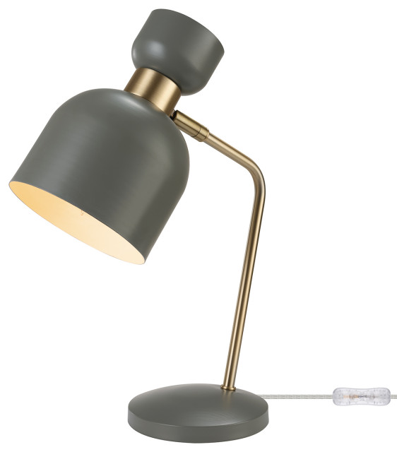 16" Gray Desk Lamp With Arm and Pivot Joint - Transitional - Desk Lamps ...