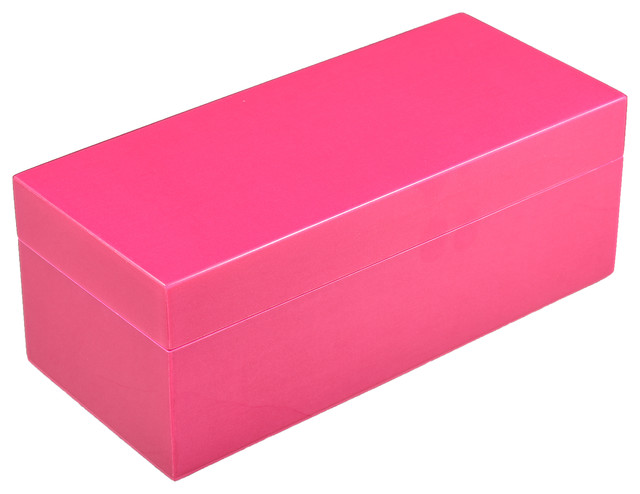 Lacquer Long Pencil Box, Hot Pink - Contemporary - Decorative Boxes ...