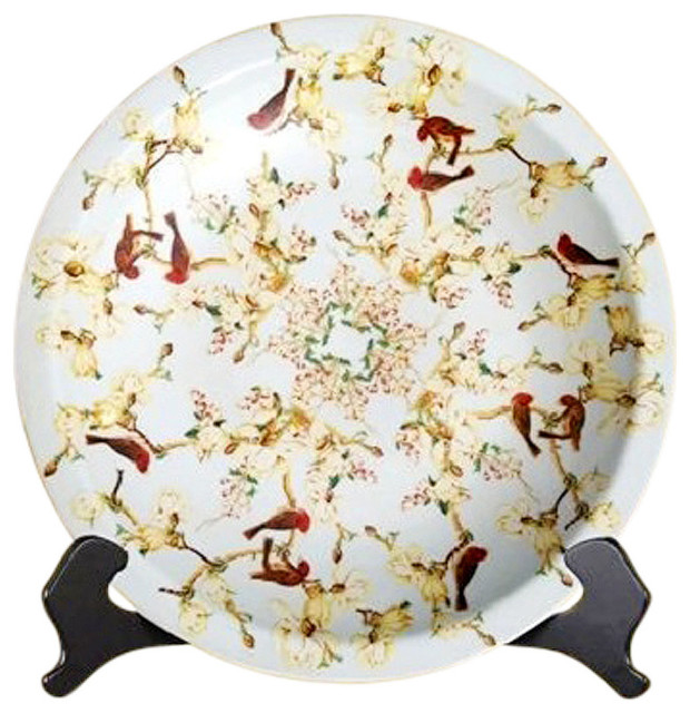 Multi Color Chinese Floral Plate 18 Multi Color Chinese Floral Plate 18