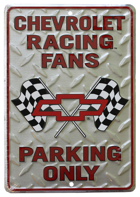 Chevy Racing Fans Parking Sign - Contemporary - Novelty Signs - by ...
