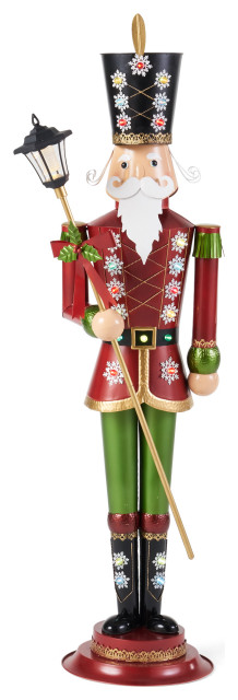 Almar Toy Soldier Solar Lantern Stand, Red - Holiday Accents And ...