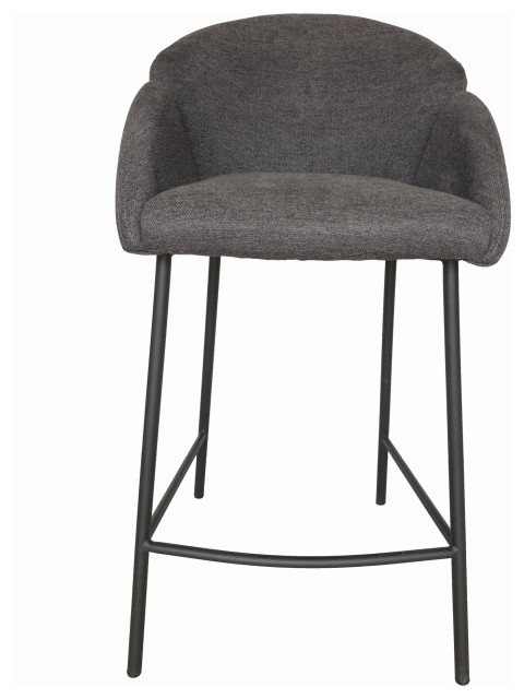 Retro Gigi Counter Stool Dark Grey - Grey - Midcentury - Bar Stools And ...