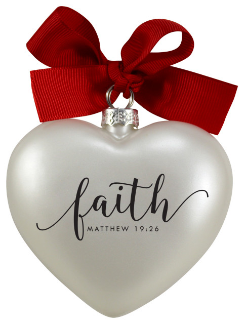 Ornament Heart, Faith Ribbon Hang - Traditional - Christmas Ornaments ...
