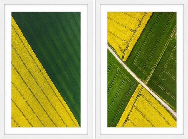 Green Grass Diptych, 48x36 - Contemporary - Prints And Posters - by ...