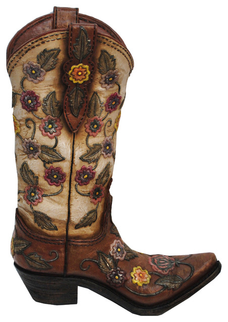 Flower Cowboy Boot Vase - Southwestern - Vases - by HiEnd Accents | Houzz
