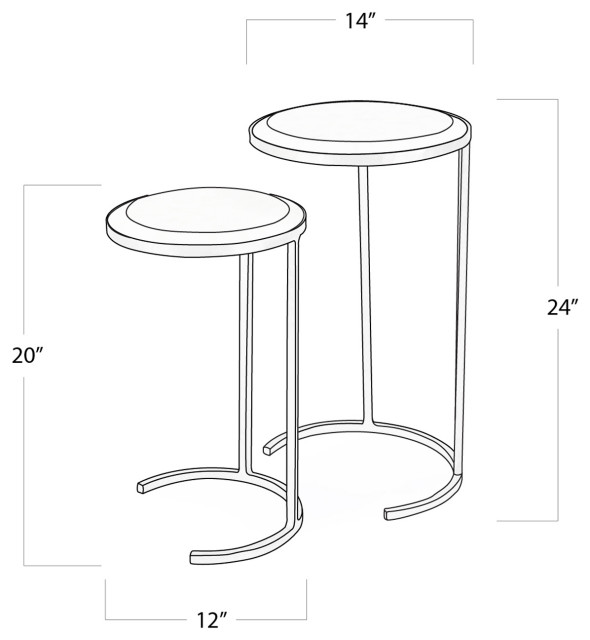 Regina Andrew 30-1007 Side Table Bone Polished Nickel - Contemporary ...
