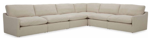 Divani Casa Fedora Modern Fabric Upholstered Sectional Sofa & Ottoman ...