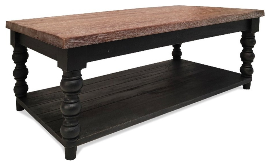 Riverside Furniture Mason Wood Coffee Table in Distressed Black ...