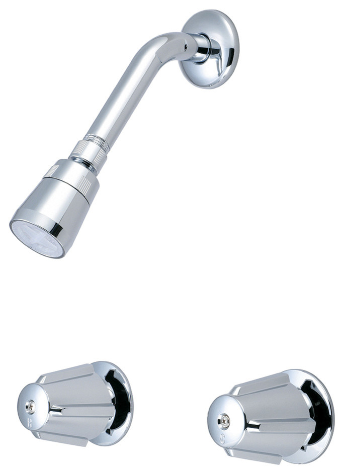 Elite Two Handle Shower Set, Polished Chrome - Contemporary ...