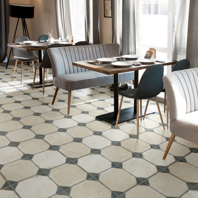 Kings Yard Blue Ceramic Floor and Wall Tile - Farmhouse - Wall And ...