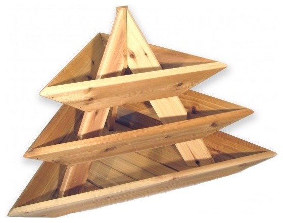 Raised Cedar Planter 3-Level Triolife Plant Pyramid - Farmhouse ...