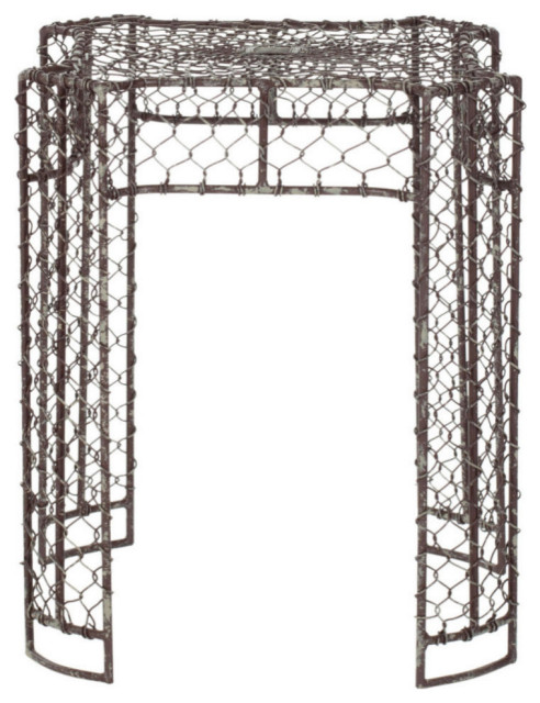 Daniel Woven Wire Accent Table, Brown - Industrial - Side Tables And ...