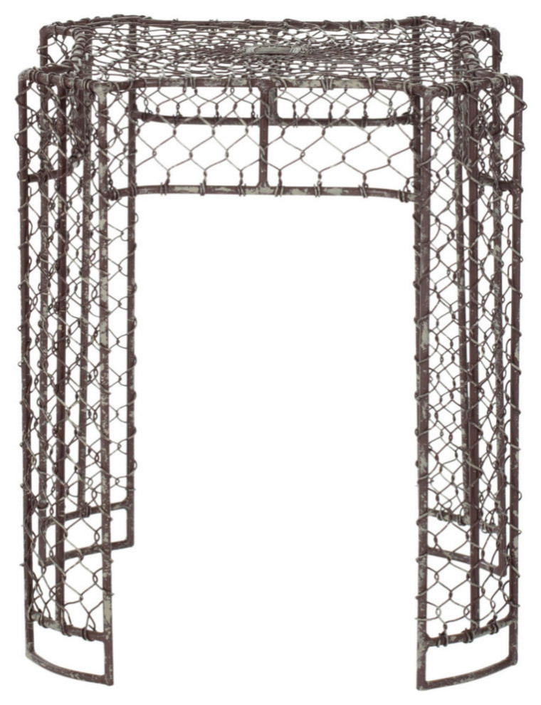 Daniel Woven Wire Accent Table, Brown - Industrial - Side Tables And ...