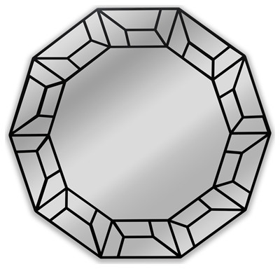 CHLOE Reflection CH8M301BK31-RND Black Decagon Framed Wall Mirror ...