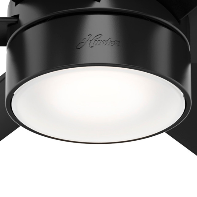 Hunter 72" Solaria Outdoor Matte Black Ceiling Fan With LED Light and ...