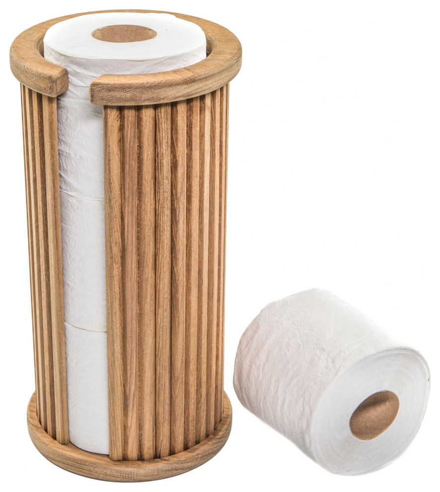 Traditional Solid Teak Toilet Paper Rack - Transitional - Toilet Paper ...