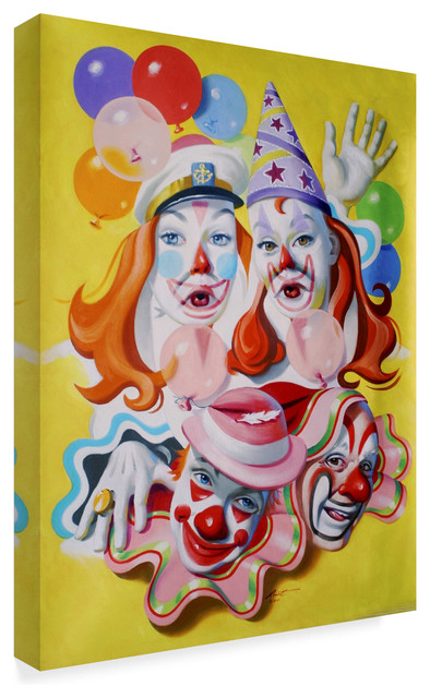 "Clown Portrait" by D. Rusty Rust, Canvas Art, 24"x18" - Contemporary ...