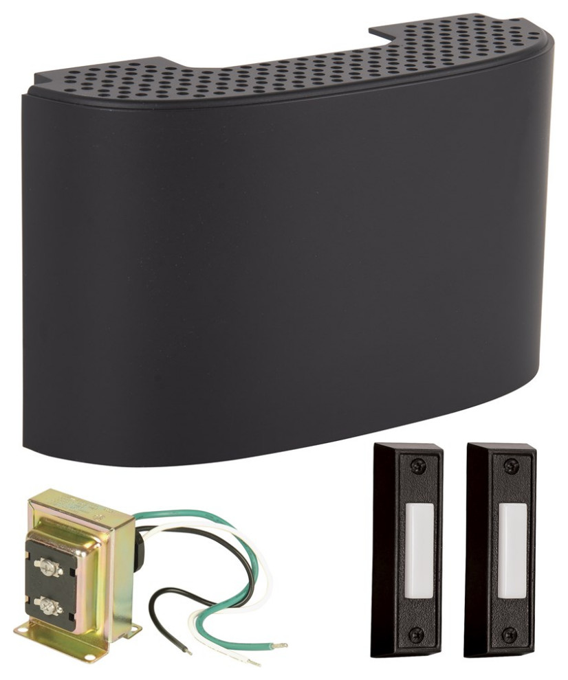 Craftmade Designer Chime Kit w/ 2 Black Buttons CK2001-FB - Flat Black ...