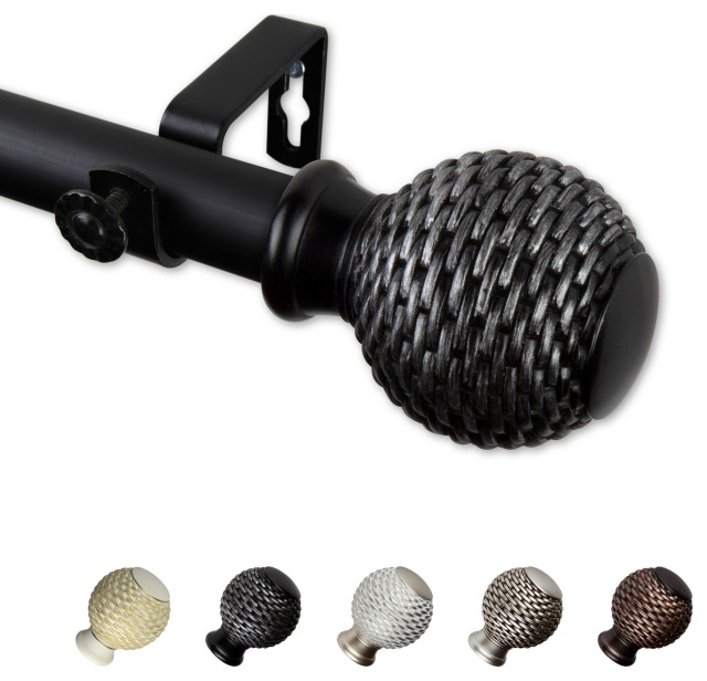 Wicker 1" Curtain Rod, 120-170" - Tropical - Curtain Rods - by Rod ...