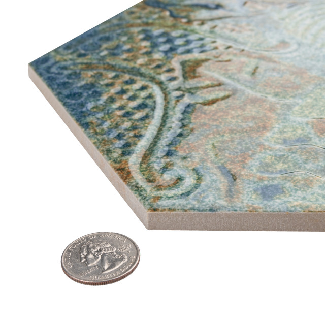 Gaudi React Hex Ocean Porcelain Floor and Wall Tile - Contemporary ...