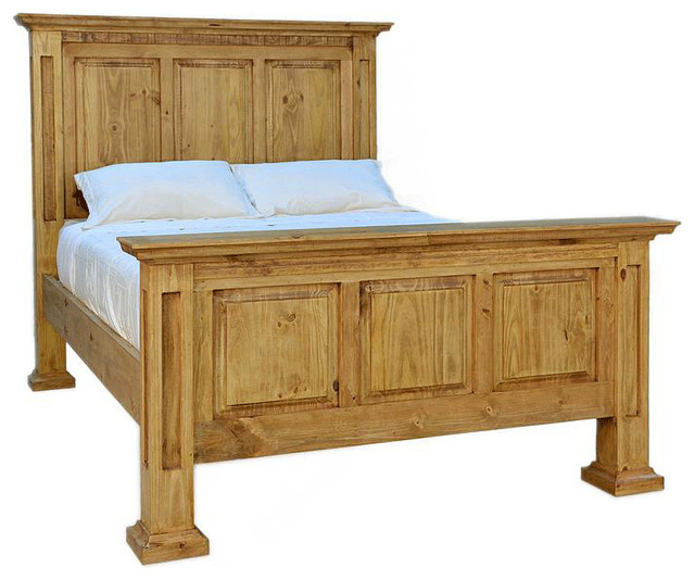 Rustic Mansion Bed Queen Size - Traditional - Panel Beds - by san ...