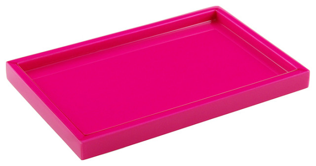 Hot Pink Lacquer Bathroom Accessories, Vanity Tray - Contemporary ...