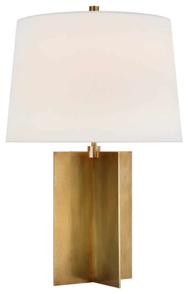 Costes Medium Table Lamp in Bronze with Linen Shade - Contemporary ...
