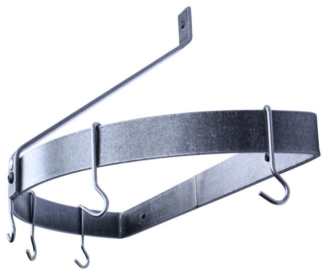 Handcrafted Half Circle Wall Rack w 6 Hooks Hammered Steel ...