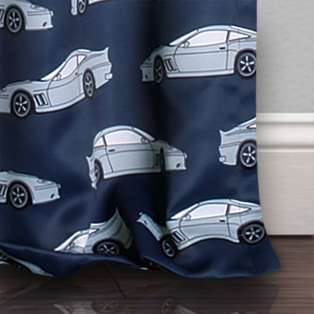 Race Cars Room Darkening Window Curtain Navy/Red Set 52x84 ...