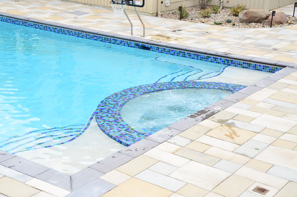 Steps, sun shelves, swim outs - Traditional - Pool - Cedar Rapids - by ...