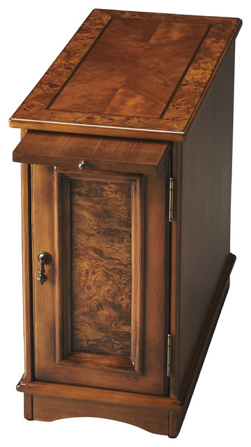 Butler Chairside Chest, Black Licorice, Olive Ash Burl - Traditional ...