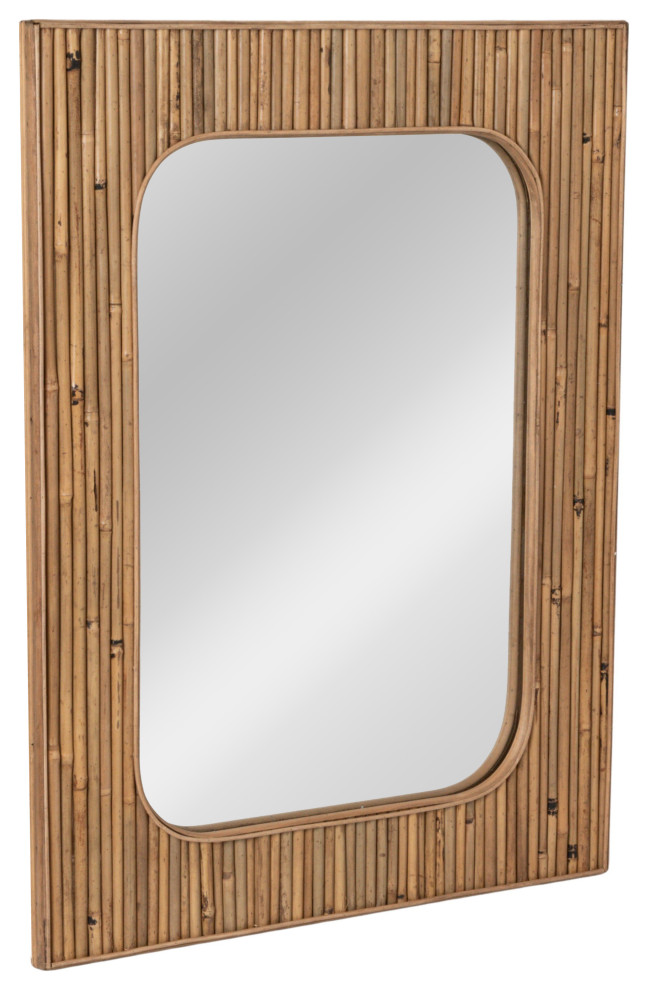 Natural Rattan Framed Wall Mirror - Tropical - Wall Mirrors - by Olive ...
