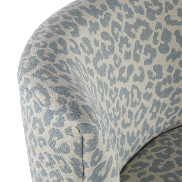 Chrome, Blue Leopard Fabric Fran Slipper Chair - Contemporary - Dining ...