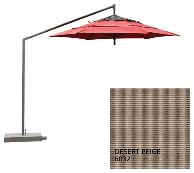 Cantilever 6 Rib 9' Hexagon Market Umbrella, Desert Beige ...