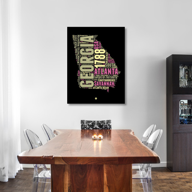 "Georgia Word Cloud 1" Fine Art Print, 36" x 48" - Modern - Prints And ...