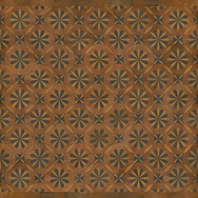 Artisanry Roycrofter, Time and Chance 60x60 Vinyl Floorcloth, Brown ...