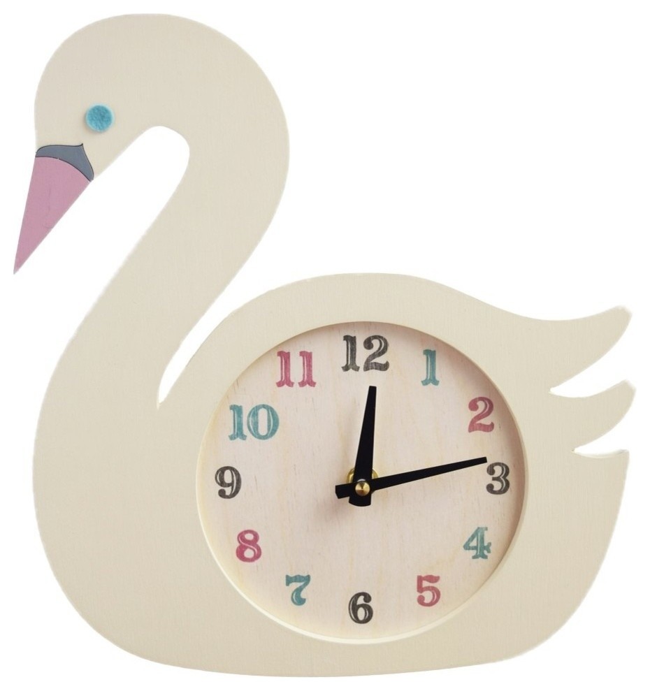 Swan Clock - Contemporary - Kids Clocks - by Tree by Kerri Lee | Houzz