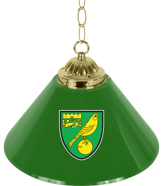Premier League Norwich City Single Shade Brass Bar Lamp - Modern - Pool ...
