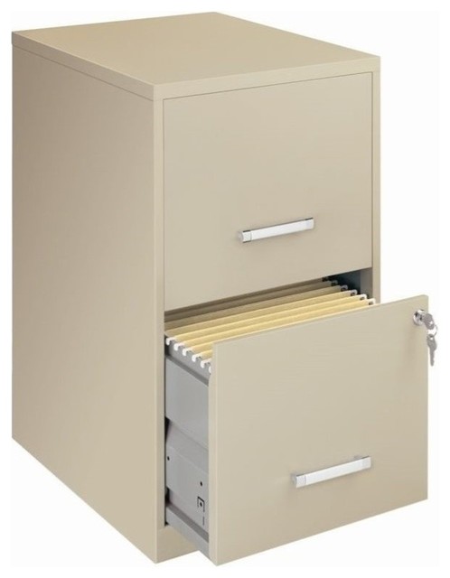 Scranton & Co 18" 2-Drawer Modern Metal File Cabinet in Black ...